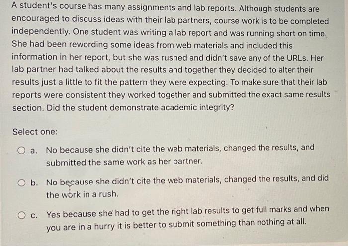 A student's course has many assignments and lab | Chegg.com