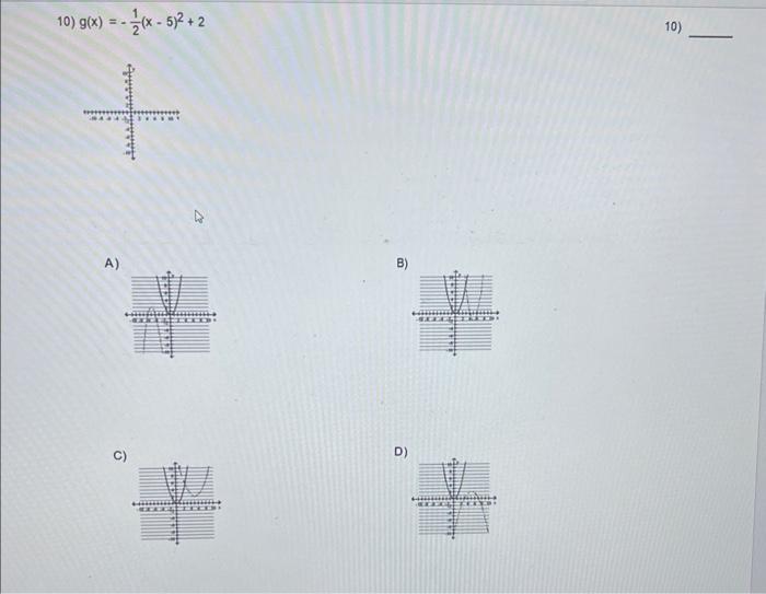 Solved begin by graphing the standard quadractic function | Chegg.com