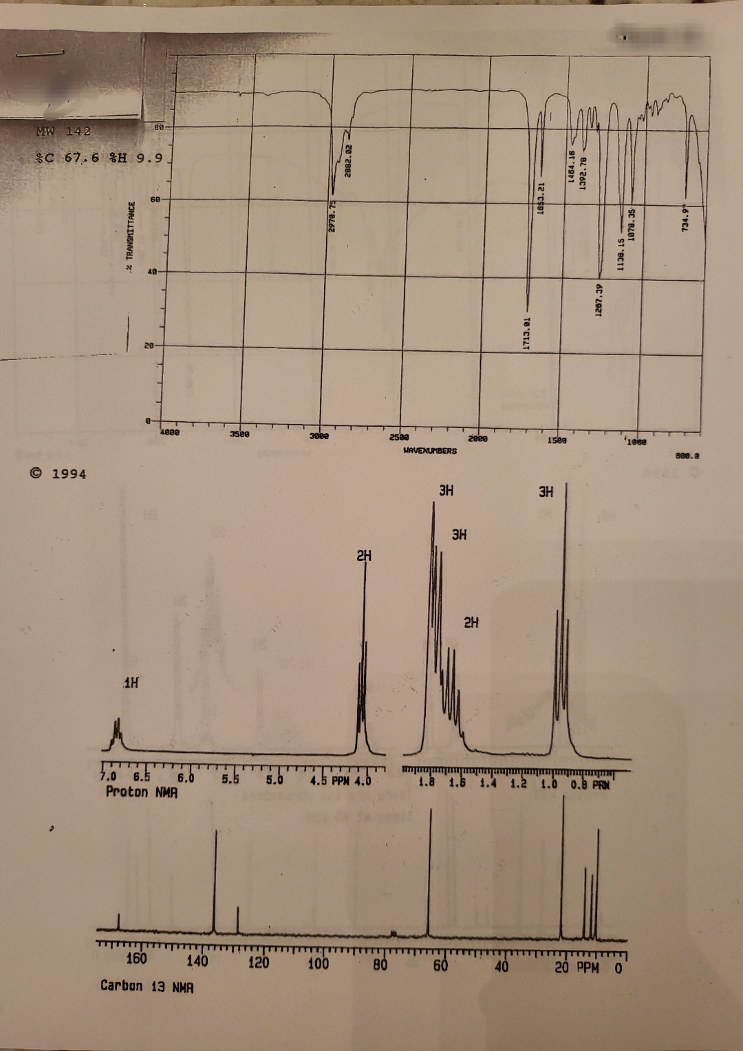 Solved what is the chemical structure given the NMR spectra | Chegg.com