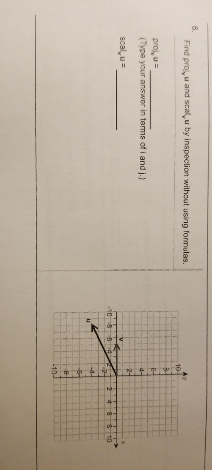 Solved 6. Find proj, u and scal, u by inspection without | Chegg.com