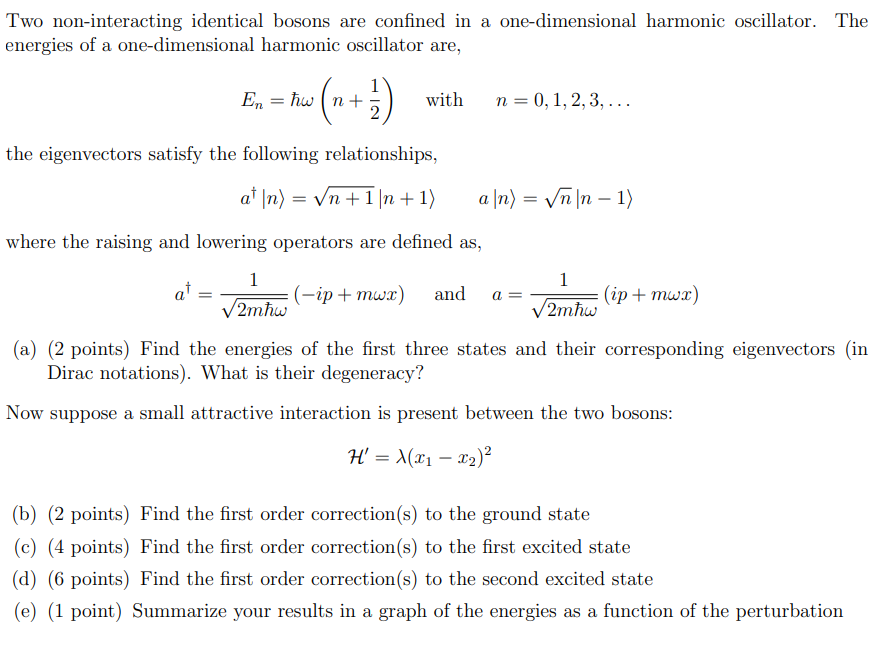 Solved Two identical, non-interacting particles of mass m | Chegg.com