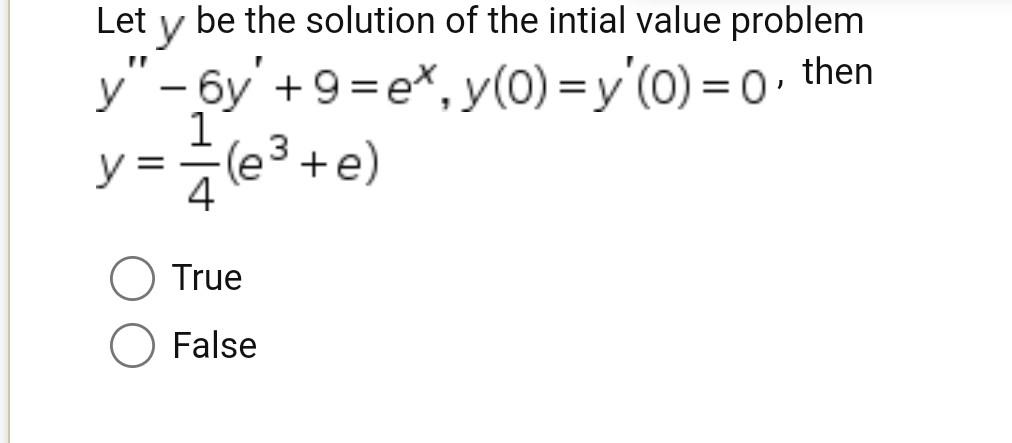Solved Let y be the solution of the intial value problem | Chegg.com