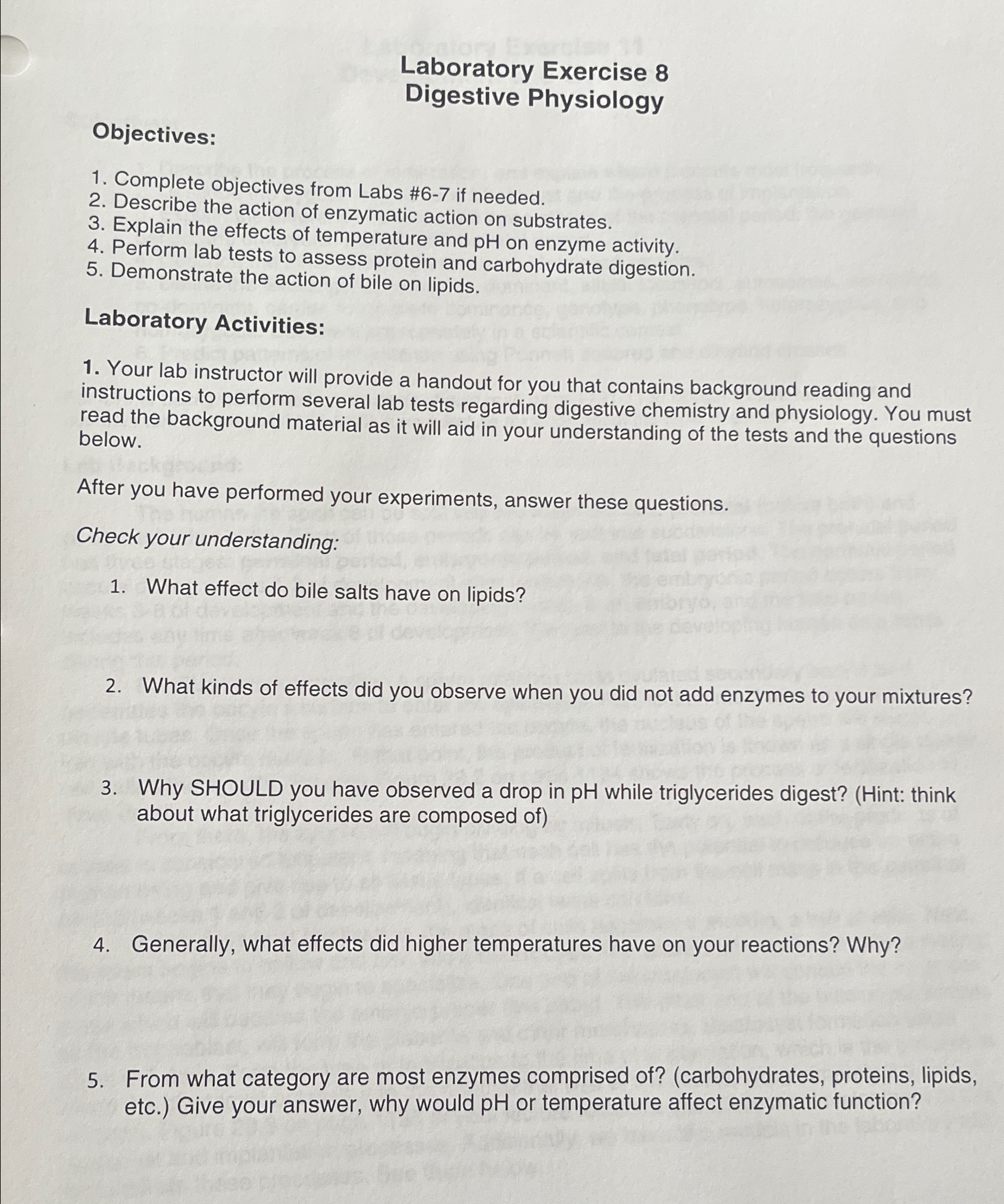 Solved Laboratory Exercise 8 ﻿Digestive | Chegg.com