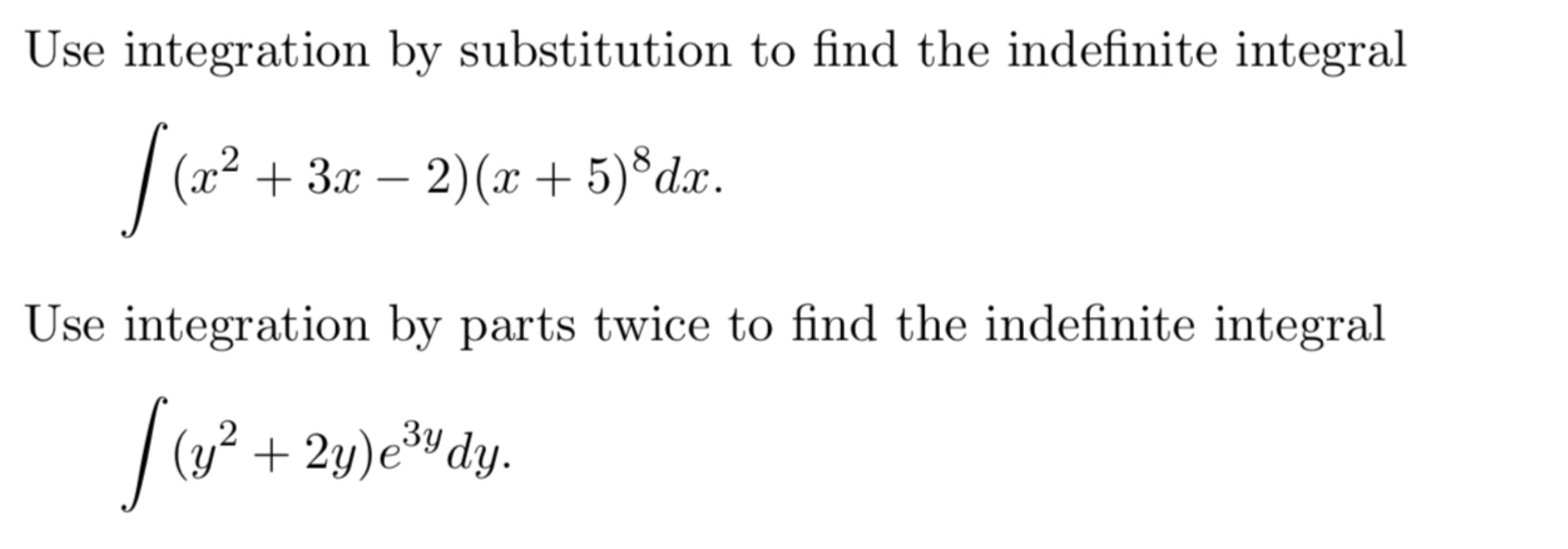 Solved Use integration by substitution to find the | Chegg.com