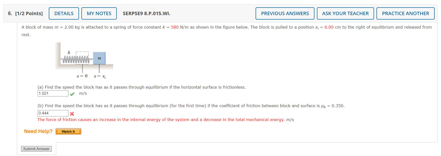Solved [1/2 ﻿Points]SERPSE9 8.P.015.WI. ﻿rest.(a) ﻿Find the | Chegg.com