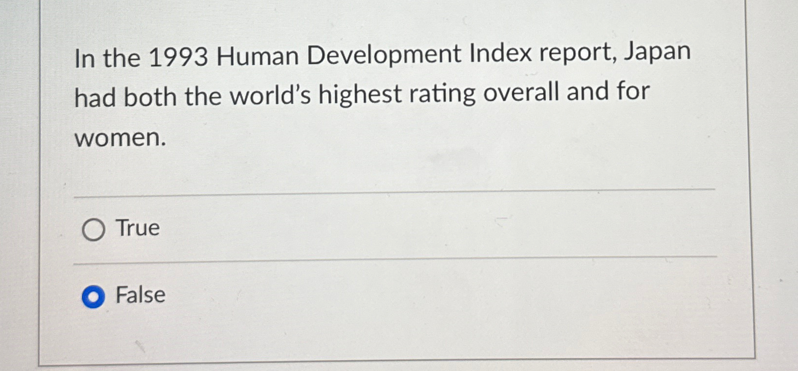 Solved In the 1993 ﻿Human Development Index report, Japan | Chegg.com