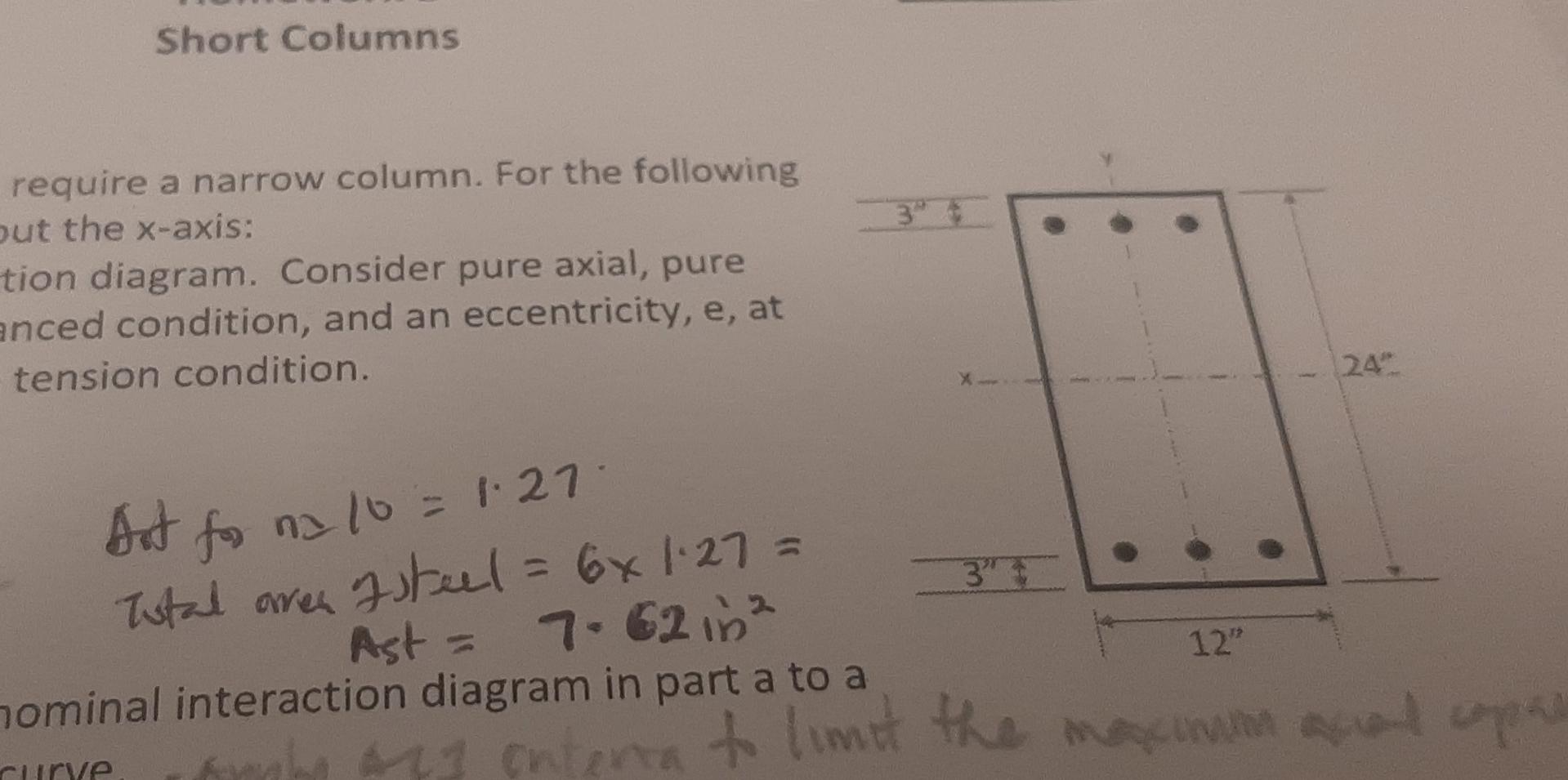Solved 1. Architectural constraints require a narrow column. | Chegg.com