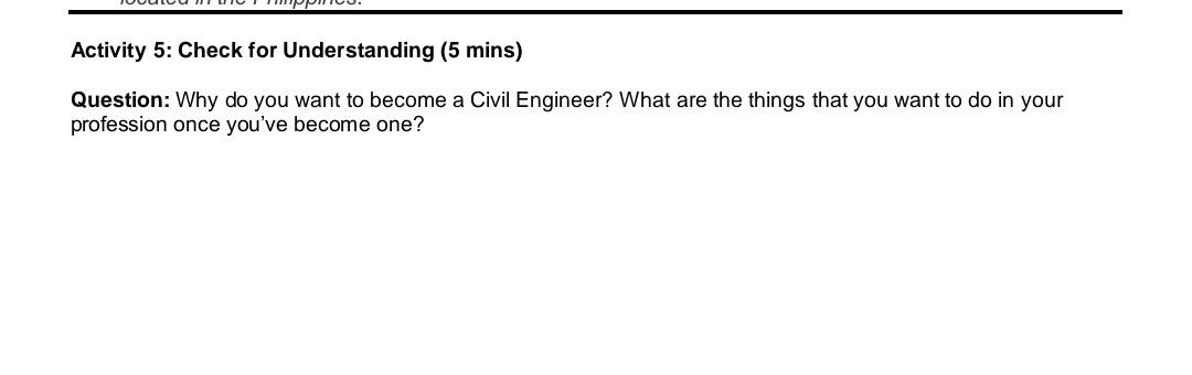 Solved Activity 5: Check for Understanding (5 mins) | Chegg.com