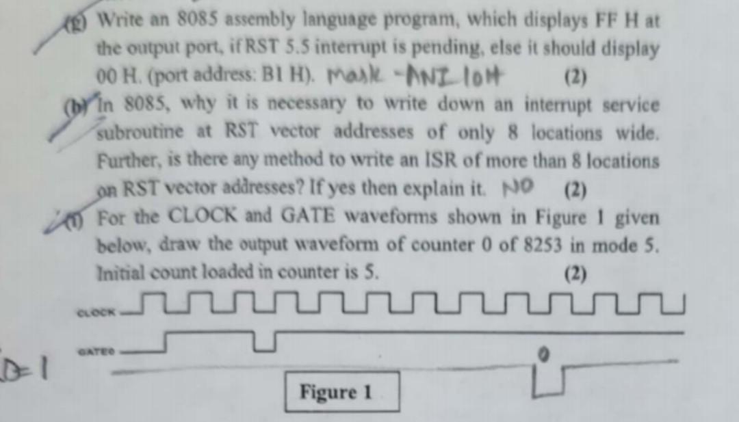 Solved 12 Write An 8085 Assembly Language Program Which