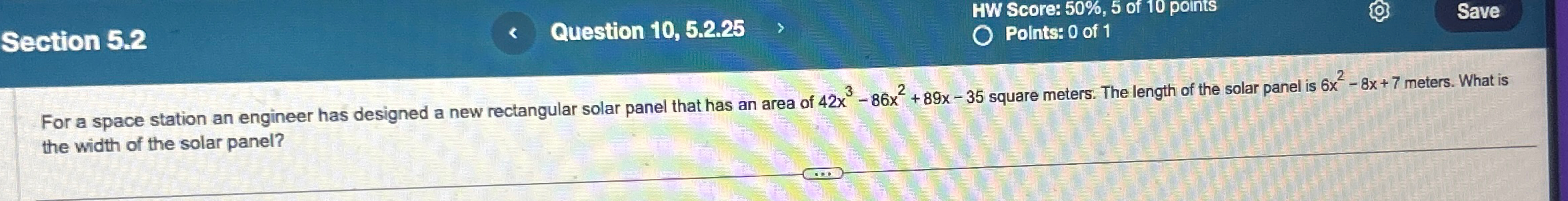 Solved Section 5.2Question 10, 5.2.25 ?HW Score: 50%,5 ﻿of | Chegg.com