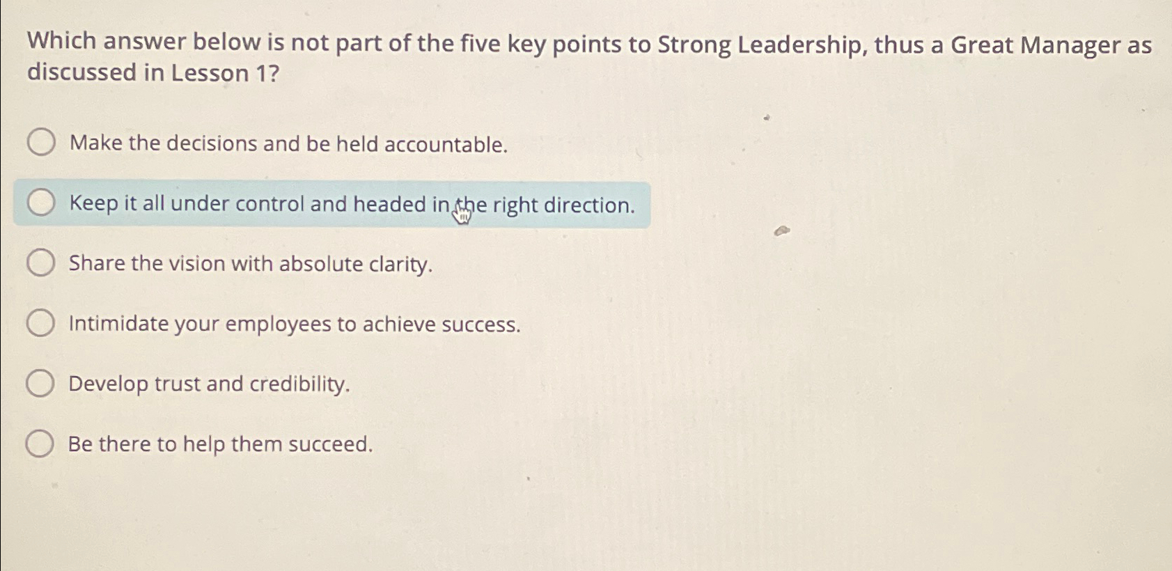 Solved Which answer below is not part of the five key points | Chegg.com