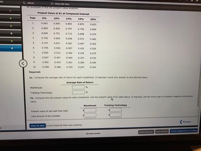 Solved BOOK Show Me How Average Rate of Return Method, Net | Chegg.com