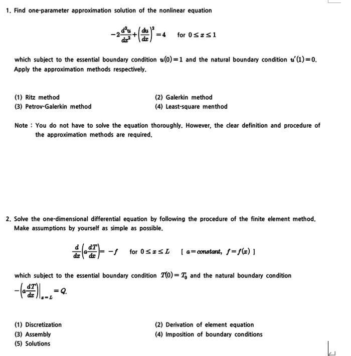 Solved Find one-parameter approximation solution of ﻿the | Chegg.com
