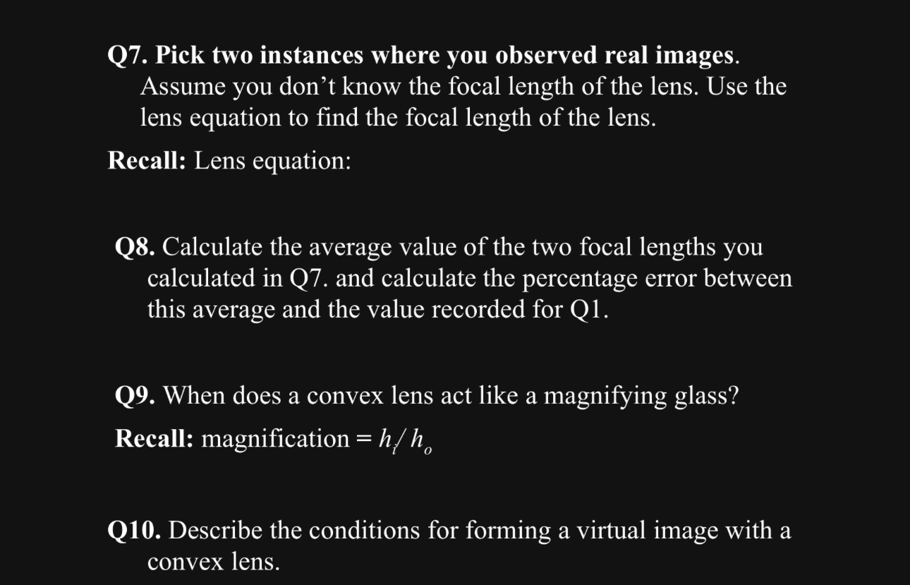 Solved Q7. ﻿Pick two instances where you observed real | Chegg.com