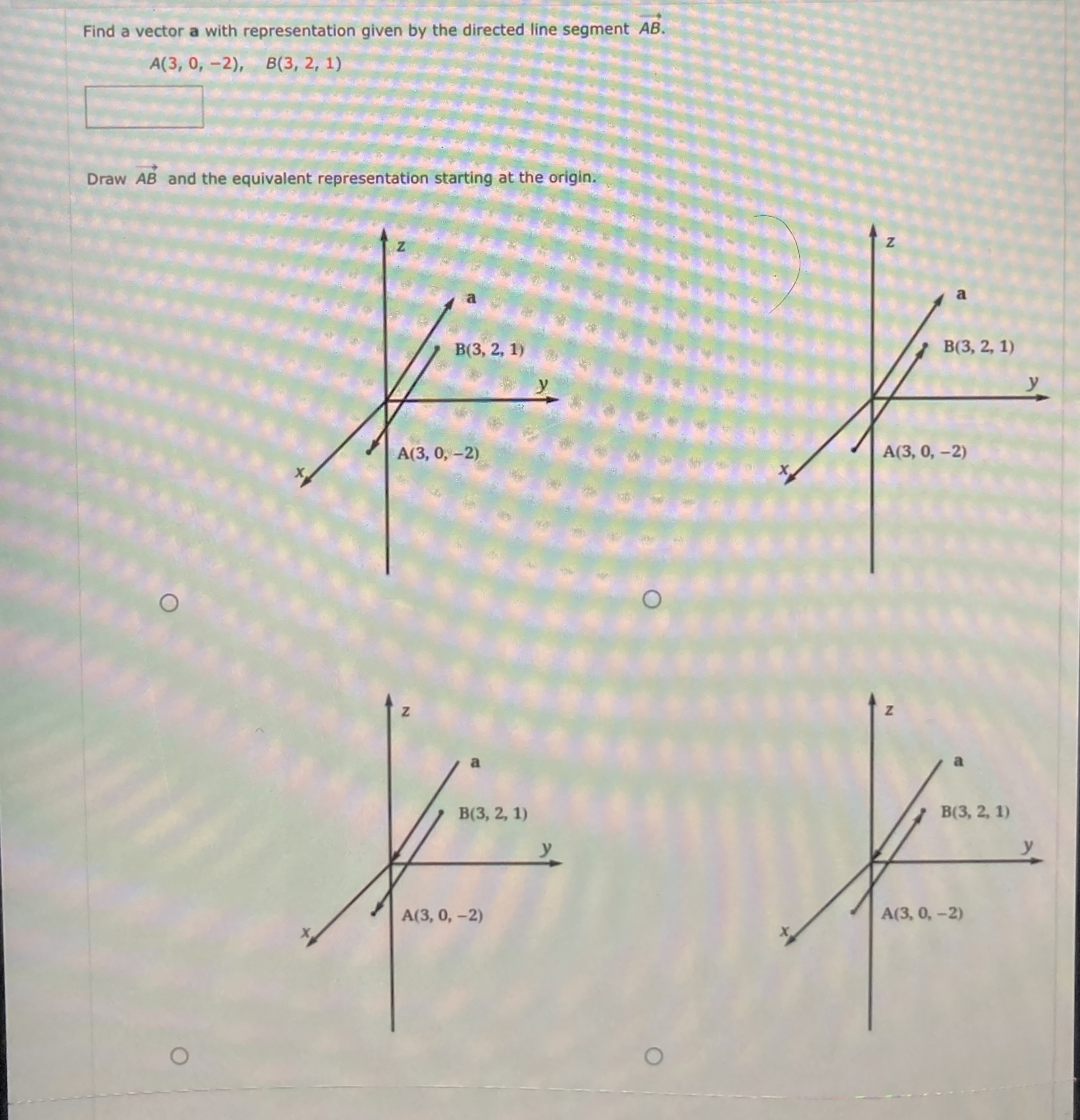 Solved Find a vector a with representation given by the | Chegg.com