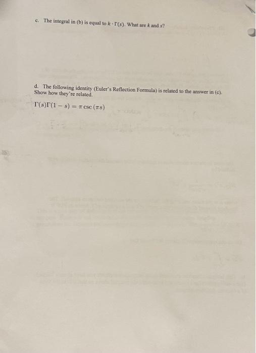 Solved AP Calc BC question on improper integrals and | Chegg.com