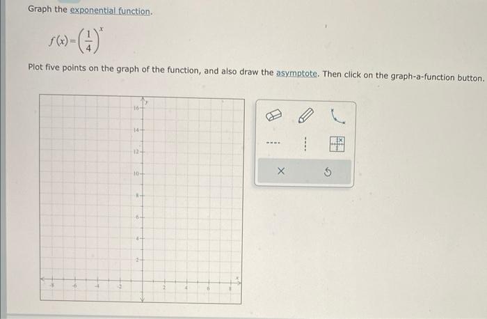 Solved Graph the exponential function. f(x)=(41)x Plot five | Chegg.com