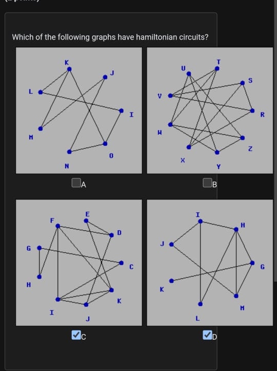 Solved Which of the following graphs have hamiltonian | Chegg.com