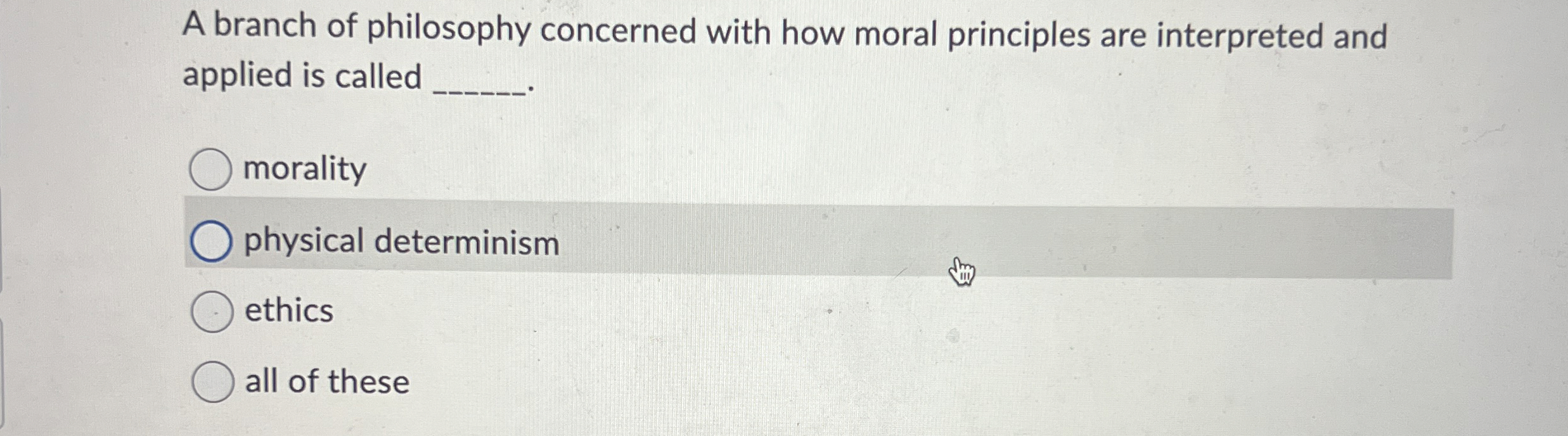 Solved A branch of philosophy concerned with how moral | Chegg.com