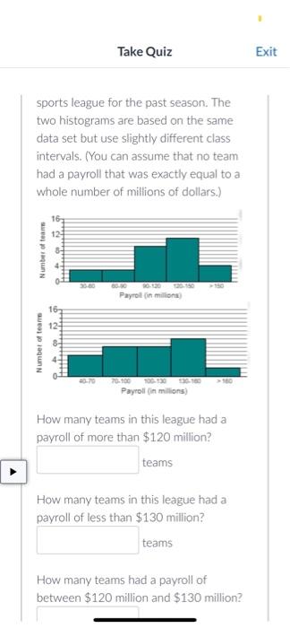 Solved sports league for the past season. The two histograms | Chegg.com