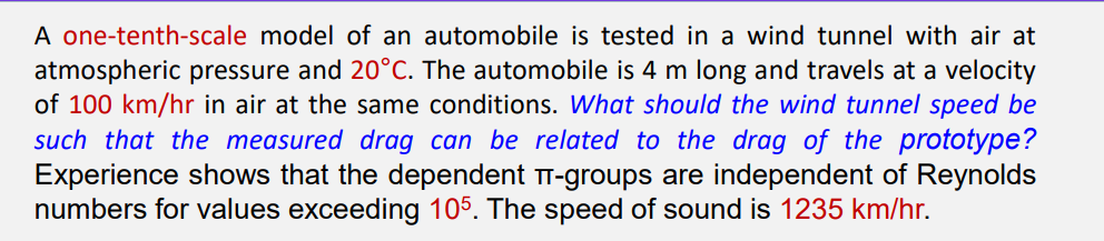 Solved A one-tenth-scale model of an automobile is tested in | Chegg.com
