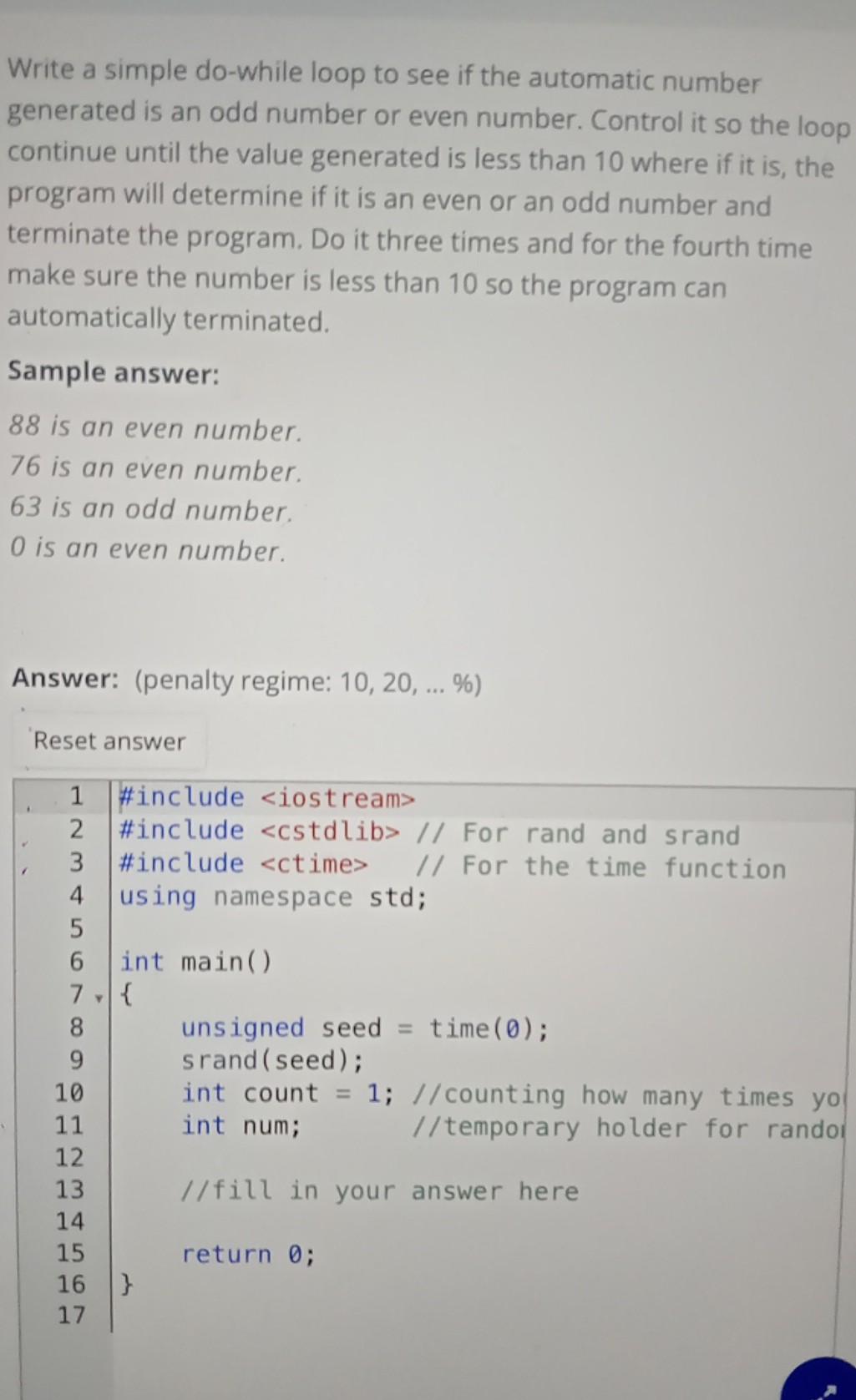 Solved Write a simple do-while loop to see if the automatic | Chegg.com