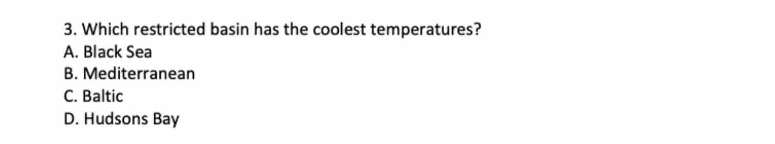 Solved Which restricted basin has the coolest | Chegg.com