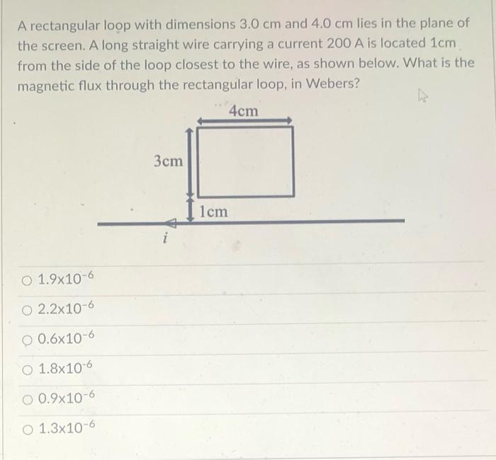 Solved A rectangular loop with dimensions 3.0 cm and 4.0 cm | Chegg.com