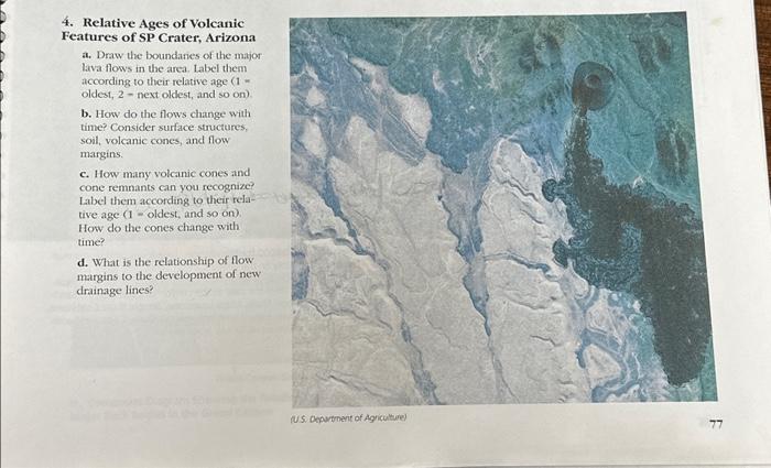 Solved 4. Relative Ages of Volcanic Features of SP Crater, | Chegg.com