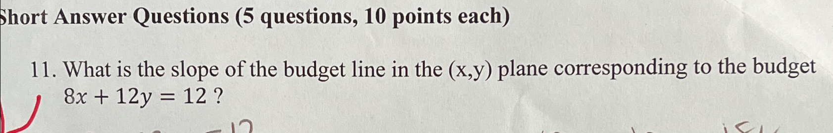 Solved Short Answer Questions (5 ﻿questions, 10 ﻿points | Chegg.com
