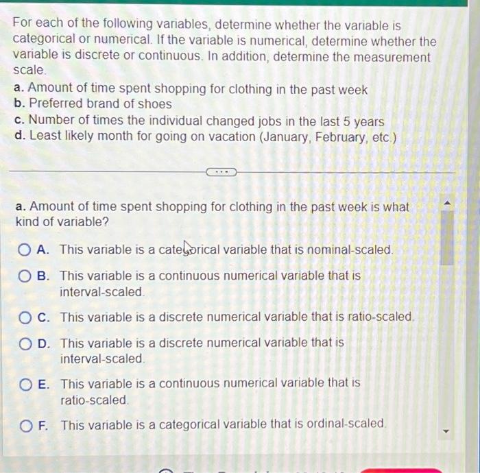 Solved For Each Of The Following Variables Determine 