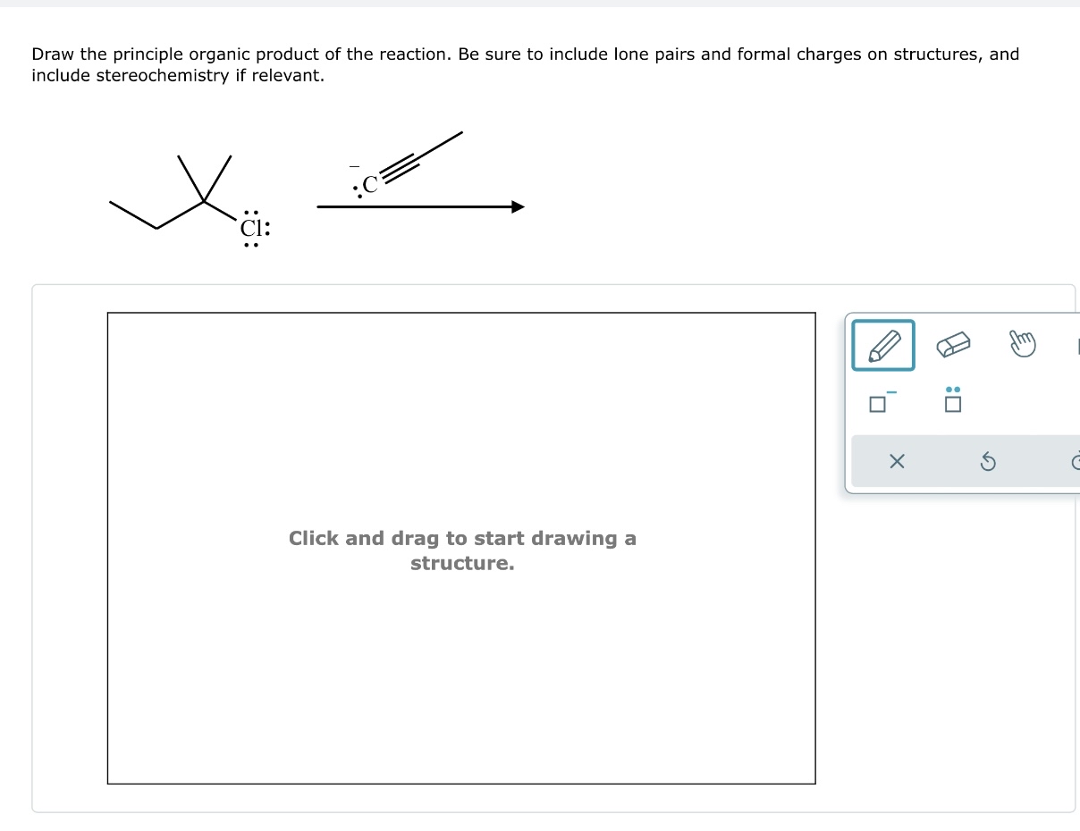 Solved Draw the principle organic product of the reaction. | Chegg.com