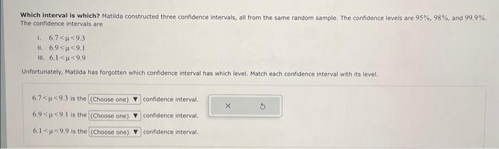 Solved Which interval is which? Matilda constructed three | Chegg.com
