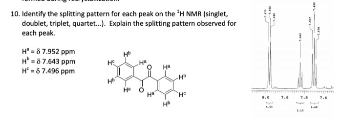 Solved Tombom 10. Identify the splitting pattern for each | Chegg.com