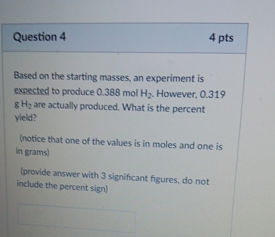Solved Question 44 ﻿ptsBased on the starting masses, an | Chegg.com