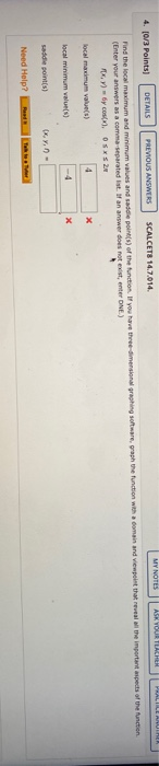 Solved 4. [0/3 Points) DETAILS PREVIOUS ANSWERS SCALCETS | Chegg.com