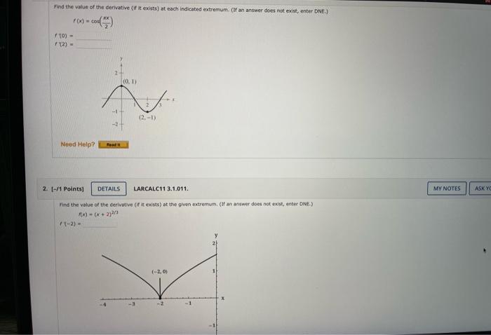 Solved f(x)=cos(2πx)f(0)=f(2)= -/1 Points] LARCALC11 | Chegg.com