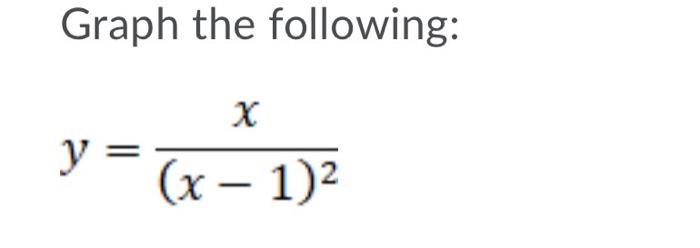 Solved Graph the following: X ] : = (x - 1)2 | Chegg.com