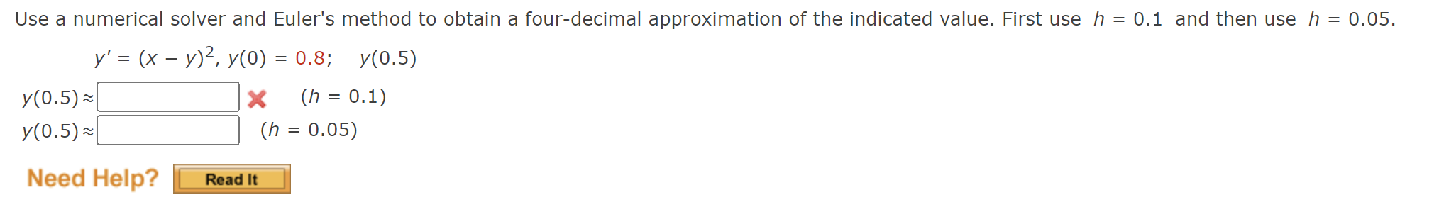 Solved Use a numerical solver and Euler's method to obtain a | Chegg.com