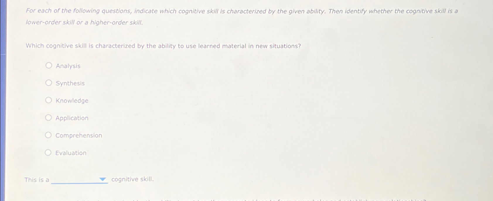 Solved For each of the following questions, indicate which | Chegg.com