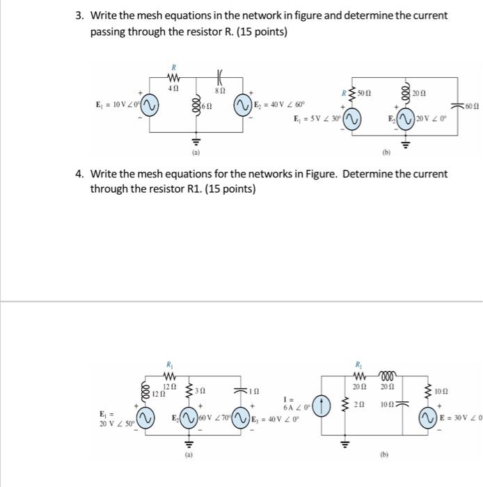 Solved 3. Write the mesh equations in the network in figure | Chegg.com