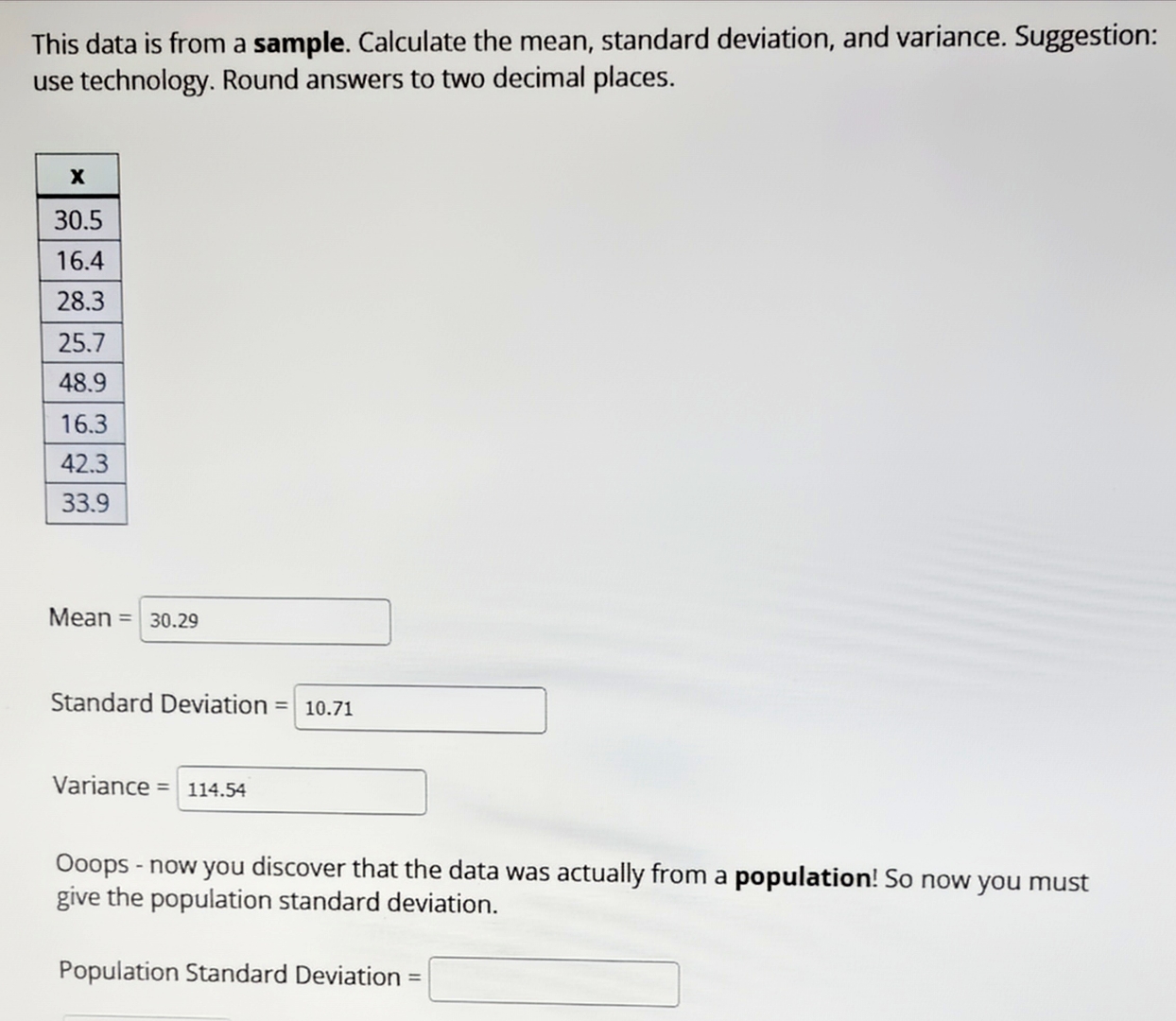 Solved This data is from a sample. Calculae Ilet mean, | Chegg.com