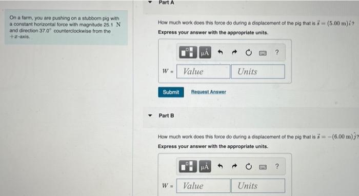 Solved On a farm, you are pushing on a stubborn pig with How | Chegg.com