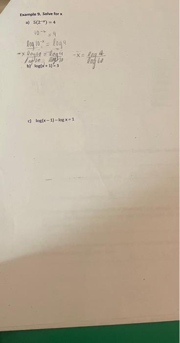 Solved Example 9. Solve for x | Chegg.com