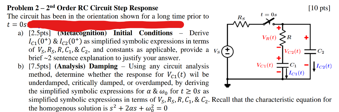 Solved Problem 2 2 Nd order Rc circuit Step