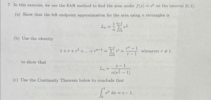 Solved 7. In this exercise, we use the SAR method to find | Chegg.com