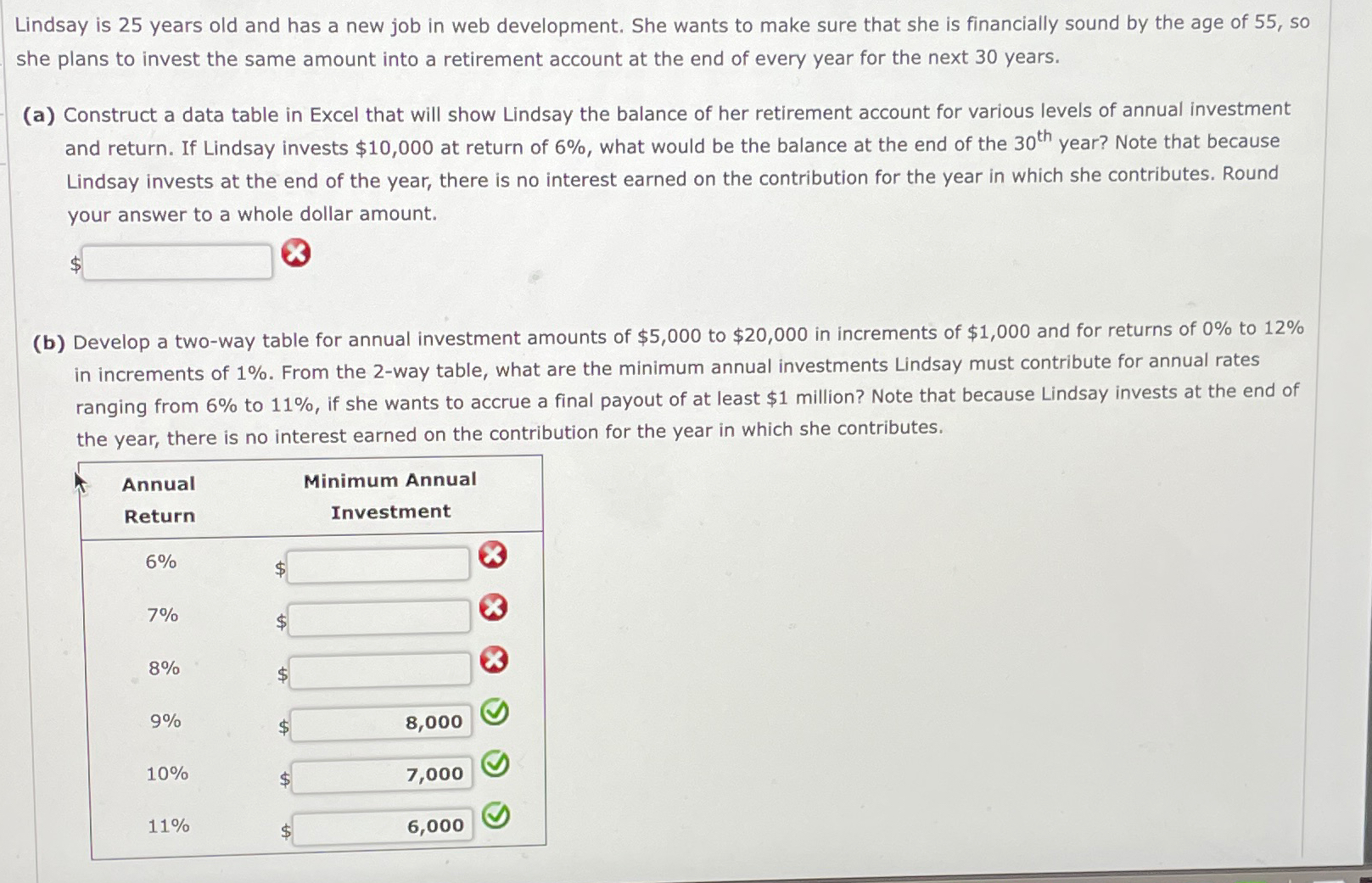 Solved Lindsay is 25 ﻿years old and has a new job in web | Chegg.com