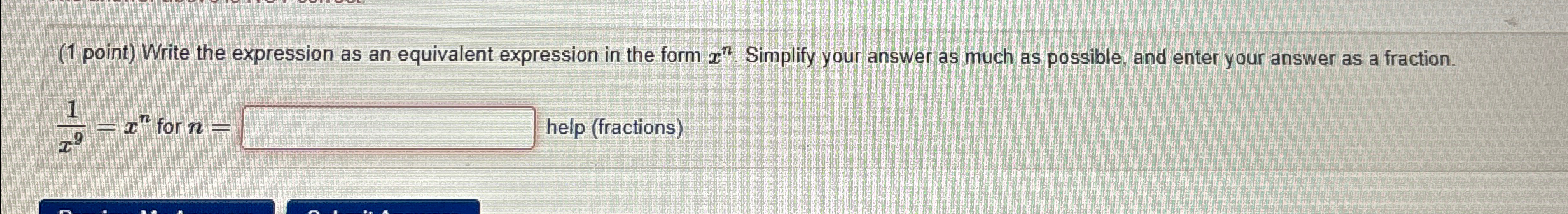 Solved (1 ﻿point) ﻿Write the expression as an equivalent | Chegg.com