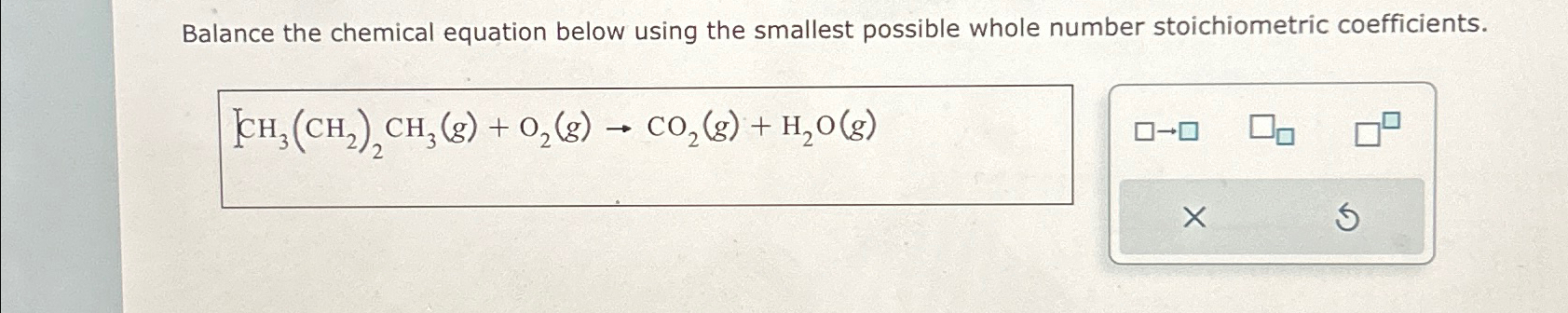 Solved Balance the chemical equation below using the | Chegg.com