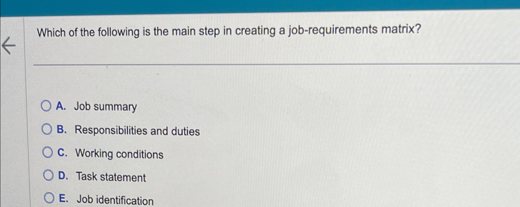 Solved Which of the following is the main step in creating a | Chegg.com